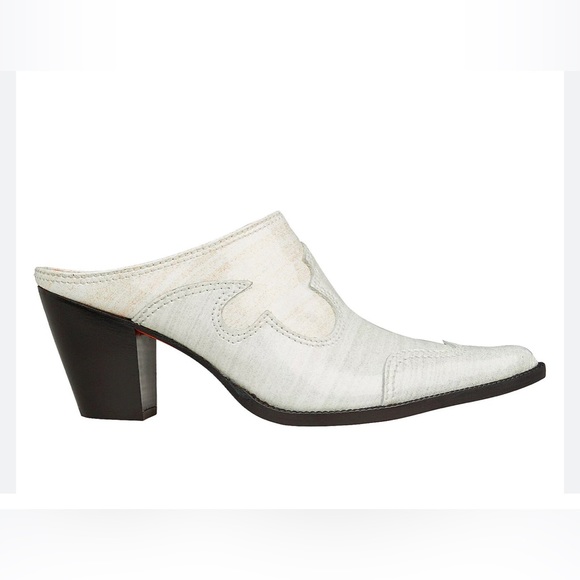 IOY's | Shoes | Ioys White Block Heel Cowgirl Style Mules | Poshmark